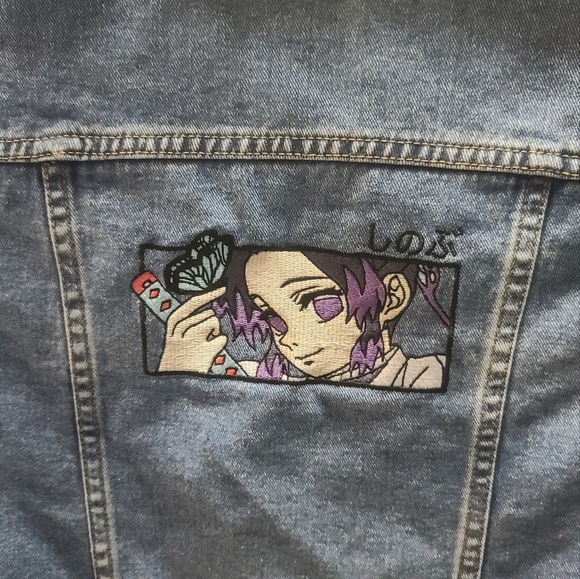 Jackets & Coats | Demon Slayer Shinobu Embroidered Jean Jacket | Poshmark